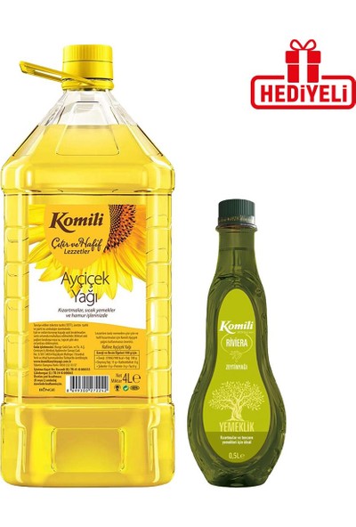 Komili Ayçiçek Yağı Pet 4 Lt (Hediyeli)