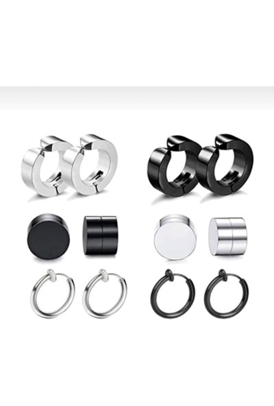 Yeşim Aksesuar 6 Çift 12 Adet Deliksiz Sıkıştırma Mıknatıslı Küpe Seti Yeşim Aksesuar 6 Çift 12 Adet Deliksiz Sıkıştırma Mıknatıslı Küpe Seti