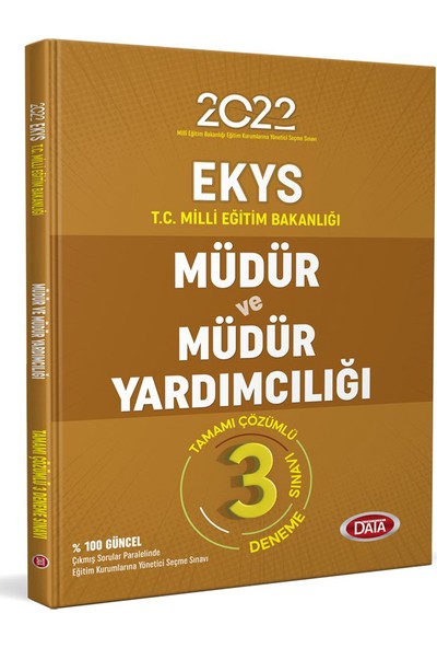 Data Yayınları MEB EKYS Müdür ve Müdür Yardımcılığı Tamamı Çözümlü 3 Deneme Sınavı