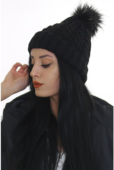 Ponponlu Bere Siyah - 8266.1100.