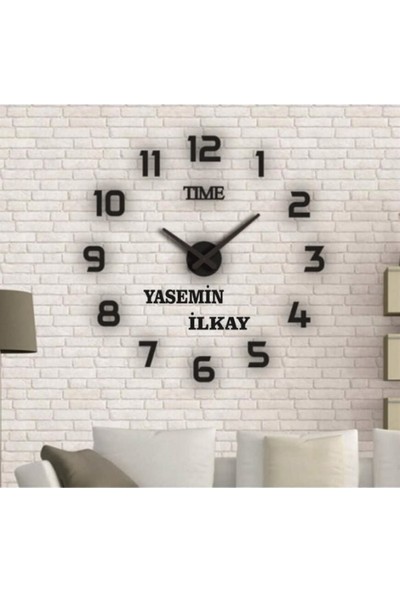 Hediye Kumsalı Kişiye Özel 3D Dekoratif Ahşap Duvar Saati Siyah Hediye Kumsalı Kişiye Özel 3D Dekoratif Ahşap Duvar Saati Siyah