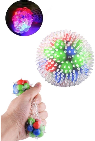 Roseroi Dikenli Işıklı Top Stres Giderici Uyarıcı Oyuncak El Egzersiz Topu