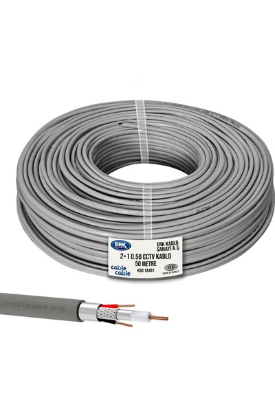 Cable Cable Kamera Kablosu 2+1 Cctv 0.50 50MT Erk Yerli Cable Cable Kamera Kablosu 2+1 Cctv 0.50 50MT Erk Yerli