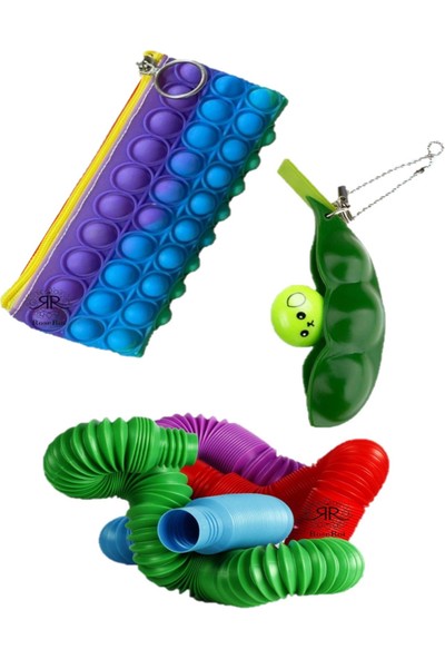 Roseroi Pop It Oyuncak Kalemlik Kalem Kutu Popit Pop Tubes ve Bezelye Anahtarlık 3'lü Set Roseroi Pop It Oyuncak Kalemlik Kalem Kutu Popit Pop Tubes ve Bezelye Anahtarlık 3'lü Set