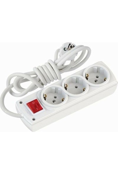 3 Lü Grup Anahtarlı 5mt Grup Priz Toprakli Uzatma Kablosu