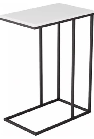 Beyaz C Sehpa Koltuk Yanı Sehpa Salon Mobilyası Çiçeklik Beyaz C Sehpa Koltuk Yanı Sehpa Salon Mobilyası Çiçeklik