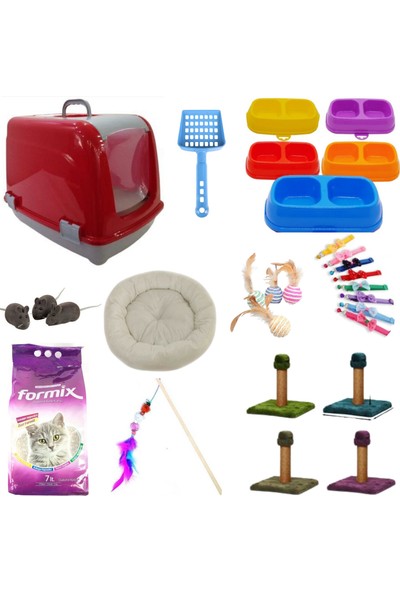 Sennedilersen Eko Kedi Başlangıç Seti Kırmızı 10 Parça