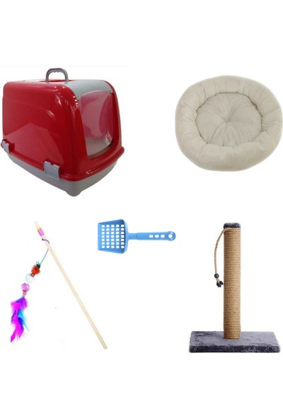 Sennedilersen Eko Kedi Başlangıç Seti Kırmızı 5 Parça