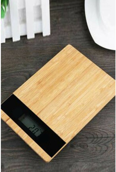 Crown 5 kg Mutfak Tartısı LCD Ekranlı Dijital Hasas Terazisi Pilli Bambu Görünümlü Crown 5 kg Mutfak Tartısı LCD Ekranlı Dijital Hasas Terazisi Pilli Bambu Görünümlü