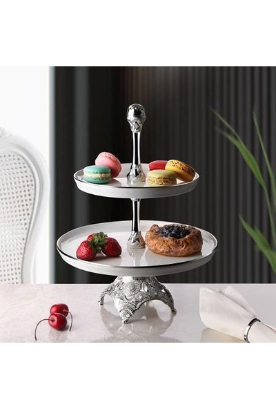 2 Katlı Kurabiyelik Gümüş