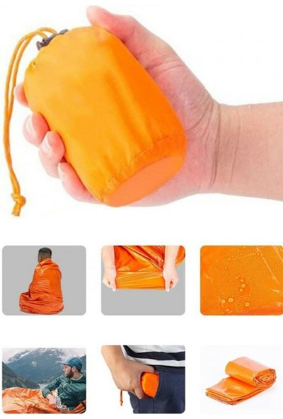 Acil Durum Çok Amaçlı Kamp Battaniye Tulum & Çantası