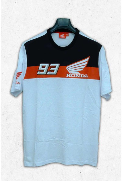 Arden Honda 93 Marquez Beyaz Erkek Bisiklet Yaka T-Shirt Arden Honda 93 Marquez Beyaz Erkek Bisiklet Yaka T-Shirt