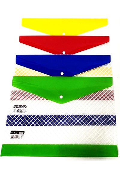 Piano A4 Renkli Şeffaf Çıtçıtlı Dosya 4'lü Paket