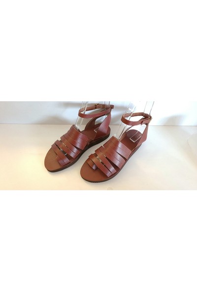 Kahverengi Deri Bodrum Sandaleti