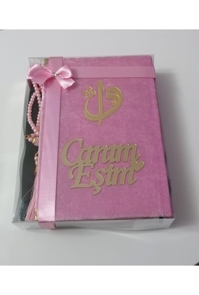 Özcan Tasarım Lüks Kuran Set ( Seccade, Şal, İnci Tesbih, Kadife Kuran ) Canım Eşim Pembe Özcan Tasarım Lüks Kuran Set ( Seccade, Şal, İnci Tesbih, Kadife Kuran ) Canım Eşim Pembe