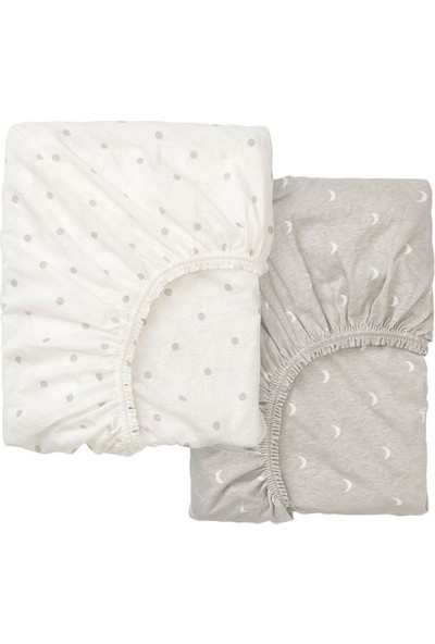 IKEA 2 Li Lastikli Çarşaf Seti, Ikea Bebek Beyaz-Kahverengi 60X120 cm Pamuklu-Beşik Için IKEA 2 Li Lastikli Çarşaf Seti, Ikea Bebek Beyaz-Kahverengi 60X120 cm Pamuklu-Beşik Için