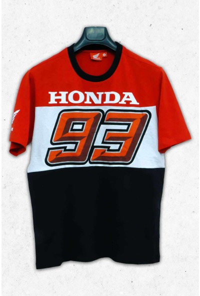 Arden Honda 93 Marquez Kırmızı Erkek Bisiklet Yaka T-Shirt