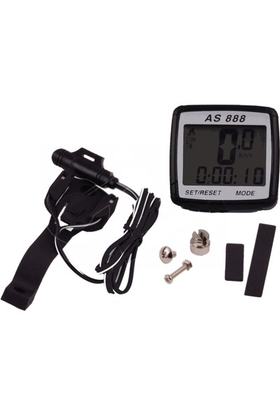 32236 Kilometre Saati 8 Fonksiyonlu - Kablolu [siyah] AS-888 Taıwan