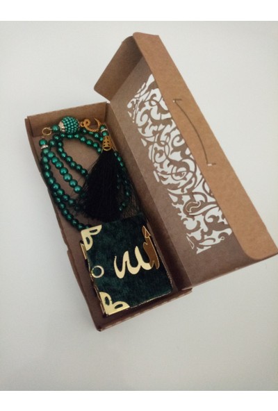 Özcan Tasarım Mini Kuran Set ( İnci Tesbih ve Kadife Mini Kuran ) Yeşil Özcan Tasarım Mini Kuran Set ( İnci Tesbih ve Kadife Mini Kuran ) Yeşil