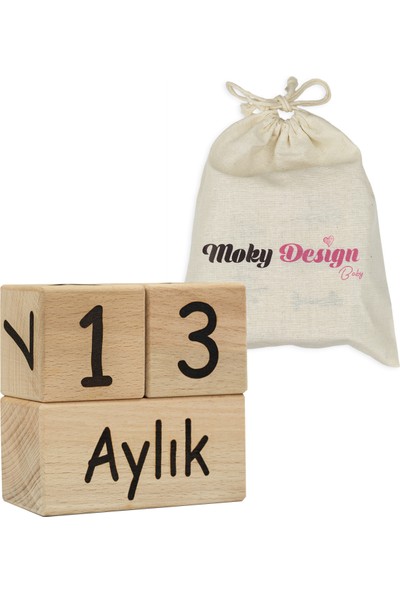 Moky Design Bebek Hediyelik Anı Küpü, Ahşap Kayın Ağacı, 3 'lü Moky Design Bebek Hediyelik Anı Küpü, Ahşap Kayın Ağacı, 3 'lü