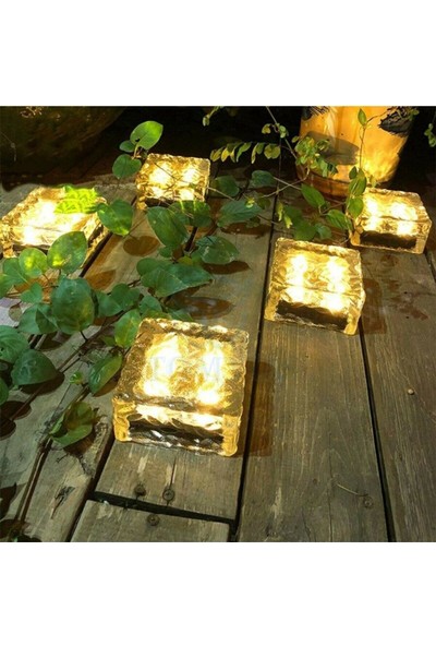 Amazeus Schnauer Solar Güneş Enerjili Buz Cam Zemin Dekoratif Bahçe Aydınlatma 4 LED Li Kristal Amazeus Schnauer Solar Güneş Enerjili Buz Cam Zemin Dekoratif Bahçe Aydınlatma 4 LED Li Kristal