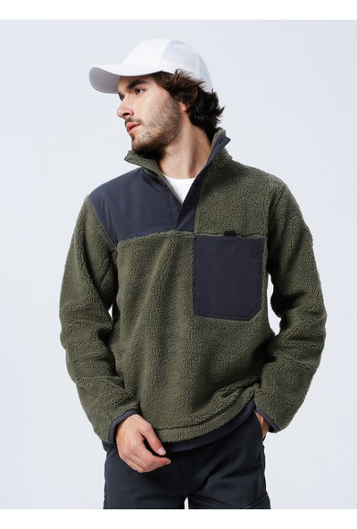 Jack Wolfskin 365 Fearless Snap M Dik Yaka Normal Kalıp Desenli Haki Erkek Polar Sweatshirt Jack Wolfskin 365 Fearless Snap M Dik Yaka Normal Kalıp Desenli Haki Erkek Polar Sweatshirt