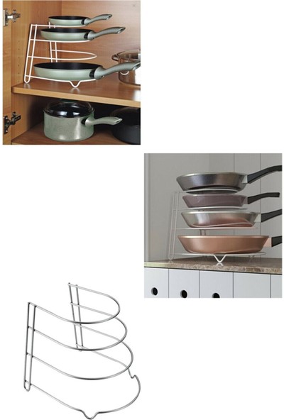 4 Katlı Dolap Içi Tava Düzenleyici