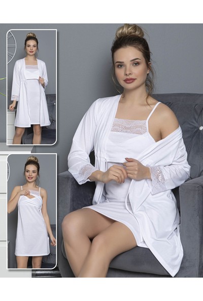 Jenika Kadın Lohusa Penye 2li Sabahlık Takım Jenika Kadın Lohusa Penye 2li Sabahlık Takım