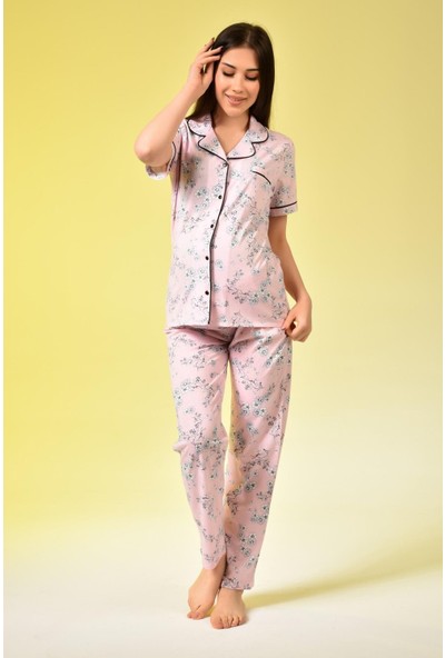 Tampap Kadın Düğmeli Lohusa Pijama Takımı Baskılı Tampap 1299 Tampap Kadın Düğmeli Lohusa Pijama Takımı Baskılı Tampap 1299