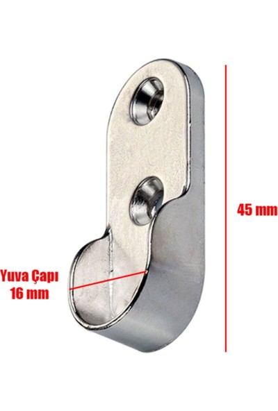 Ilhanusta Askı Flanşı Krom Oval Dolap Elbise Askı Aparatı (2 Adet) Ilhanusta Askı Flanşı Krom Oval Dolap Elbise Askı Aparatı (2 Adet)