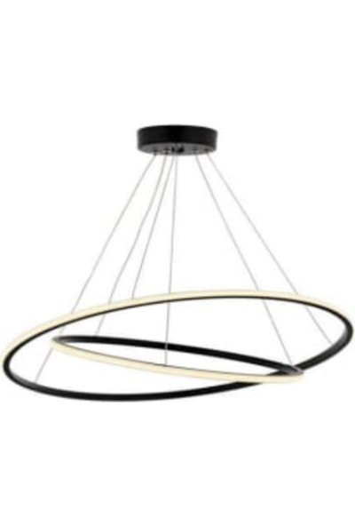 Oval Halka LED Avize 2li Beyaz Işık Seçenekli