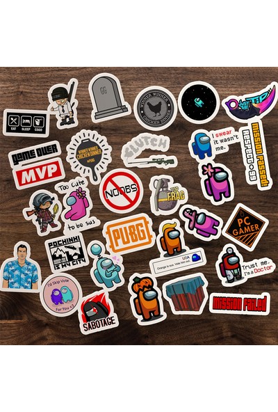 Gamer Sticker Seti - Bilgisayar Oyunları Temalı Sticker Paketi 30'lu Gamer Sticker Seti - Bilgisayar Oyunları Temalı Sticker Paketi 30'lu