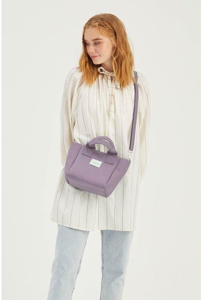 Mini Kanvas Çanta Lila