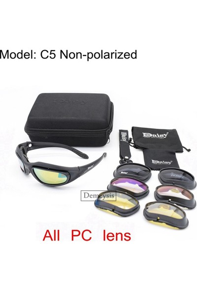 Daisy Papatya C5 Polarize Taktik Güneş Gözlüğü Erkekler Airsoft Avcılık Çekim Gözlük UV400 Koruma Askeri Çöl Ordu Gözlükleri 4 Lens (Yurt Dışından) Daisy Papatya C5 Polarize Taktik Güneş Gözlüğü Erkekler Airsoft Avcılık Çekim Gözlük UV400 Koruma Askeri Çöl Ordu Gözlükleri 4 Lens (Yurt Dışından)