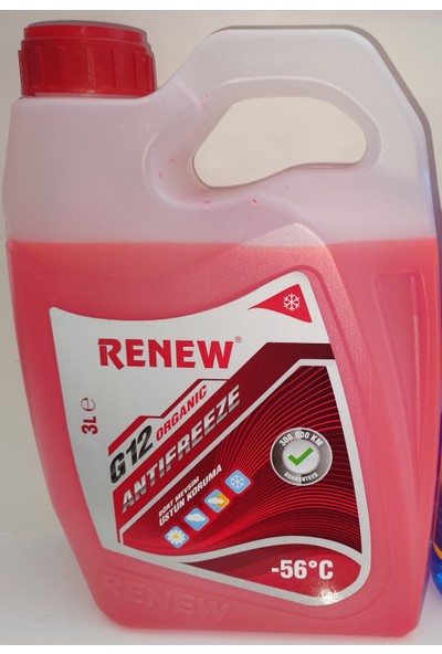 Renew Plus Kırmızı Antifriz -56 Derece 3 Litre ( Üretim YILI:2022 ) Renew Plus Kırmızı Antifriz -56 Derece 3 Litre ( Üretim YILI:2022 )