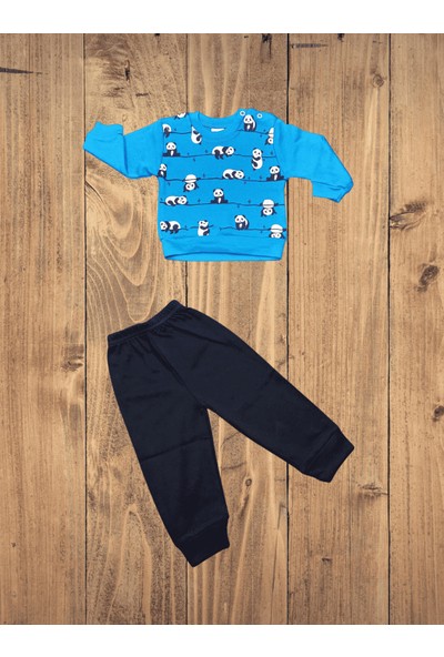 Gürcan Bebe Panda Baskılı Yeni Doğan Penye Takım Gürcan Bebe Panda Baskılı Yeni Doğan Penye Takım