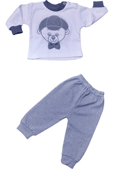 Gürcan Bebe Şapkalı Maymun Baskılı Yeni Doğan Penye Takım Gürcan Bebe Şapkalı Maymun Baskılı Yeni Doğan Penye Takım