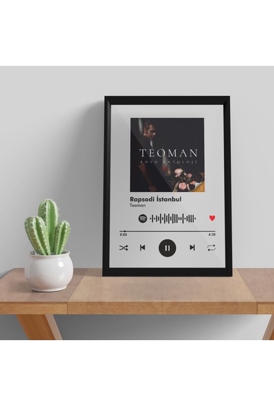Kişiye Özel Spotify Barkodlu Tablo Siyah Çerçeveli Kişiye Özel Spotify Barkodlu Tablo Siyah Çerçeveli