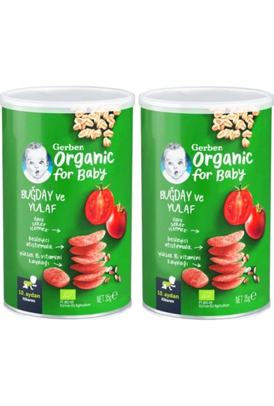 Gerber Organik Buğday ve Yulaflı Bebek Atıştırmalığı 35G x 2 Adet Gerber Organik Buğday ve Yulaflı Bebek Atıştırmalığı 35G x 2 Adet