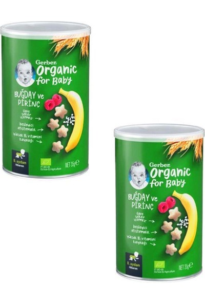 Gerber Organik Pirinçli Buğdaylı Muzlu Bebek Atıştırmalığı 35GR x 2 Adet Gerber Organik Pirinçli Buğdaylı Muzlu Bebek Atıştırmalığı 35GR x 2 Adet