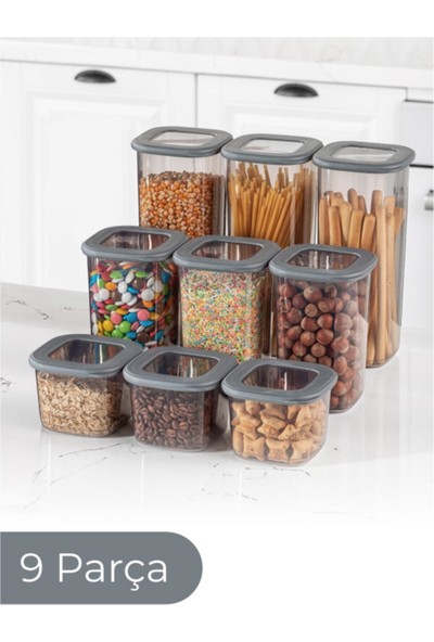 9'lu Plastik Kare Erzak Saklama Kabı 9'lu Plastik Kare Erzak Saklama Kabı