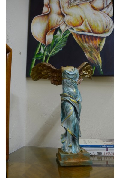 Ekinoks Art Nike Kanatlı Zafer Heykeli, Nike Biblo, Antik Gold Mavi Ekinoks Art Nike Kanatlı Zafer Heykeli, Nike Biblo, Antik Gold Mavi