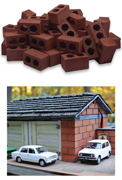 Sarıhan Minyatür Tuğla 400 Adet + Harç + Plastik Spatula