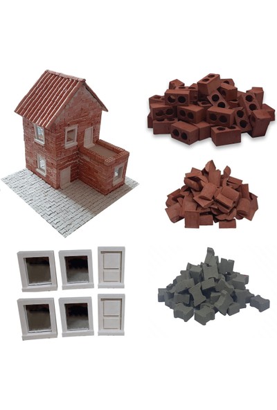 Sarıhan Minyatür 2 Katlı Ev Seti + Proje ve Zeminli Sarıhan Minyatür 2 Katlı Ev Seti + Proje ve Zeminli