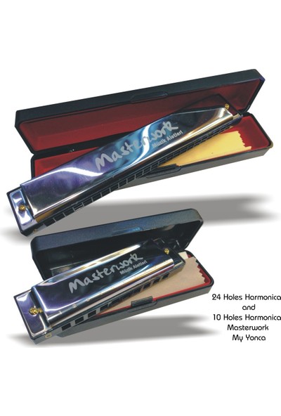 My Yonca 10 Delikli ve 24 Delikli C Mızıka Mendilli ve Kutulu 10 Hole And 24 Hole C Key Harmonica My Yonca 10 Delikli ve 24 Delikli C Mızıka Mendilli ve Kutulu 10 Hole And 24 Hole C Key Harmonica
