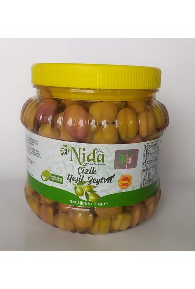 Nida Edremit Körfezi Yeşil Çizik Zeytin 1 kg Nida Edremit Körfezi Yeşil Çizik Zeytin 1 kg
