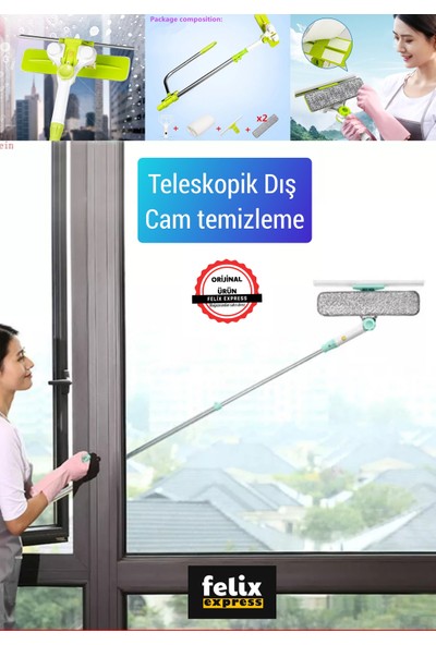 Felix Express Teleskopik Dış Cam Temizleme Pratik Cam Silici Felix Express Teleskopik Dış Cam Temizleme Pratik Cam Silici