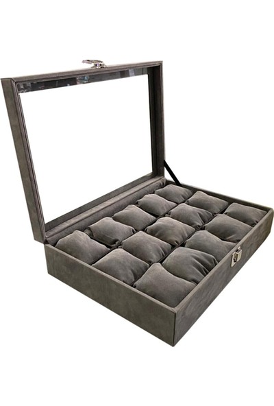 15'li Deve Tüyü Yerli Süet Ahşap, Üzeri Cam Saat Kutusu - Sevgiliye Özel Ürün 15'li Deve Tüyü Yerli Süet Ahşap, Üzeri Cam Saat Kutusu - Sevgiliye Özel Ürün