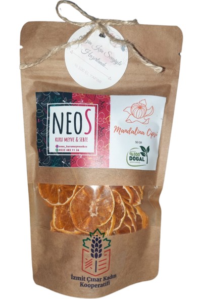 kurutulmuş Mandalina Cipsi Şekersiz Sağlıklı Atıştırmalık 50 gr