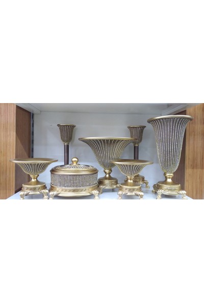 My Wood Taş Işlemeli 7 Parça Polyester Salon Takımı